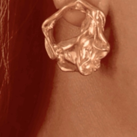 Jewelry | Crumpled Gold Nugget Abstract Annulus Toroid Melting Folded ...